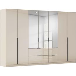 Dreht&uuml;renschrank OTTO HOME "Kleiderschrank Kleiderschr&auml;nke Schrank Garderobe AGORDO mit Glasfront", beige (beige, glas beige (champagner)), B:315cm H:210cm T:54cm, Holzwerkstoff, Schr&auml;nke, Dreht&uuml;renschrank, mit Au&szlig;enschubk&auml;sten, in 7 Breiten und 2 H&ouml;hen MADE IN GERMANY