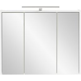 Spiegelschrank Inosign "List", wei&szlig; (wei&szlig; glanz), B:74,5cm H:60cm T:16cm, Schr&auml;nke, Spiegelschrank, Breite 74,5 cm Badschrank mit viel Stauraum.