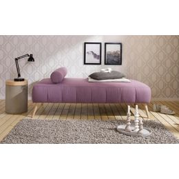 Daybett OTTO HOME "Lucy", lila, Struktur fein, kein H&auml;rtegrad, Daybetten, Daybett, mit losem Rollenkissen