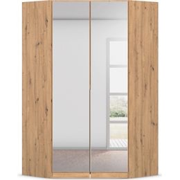 Eckkleiderschrank OTTO HOME "Kleiderschrank Schrank Ankleidezimmer Schlafzimmer Garderobe AGORDO", braun (eiche artisan), B:117cm H:229cm T:117cm, Holzwerkstoff, Schr&auml;nke, Eckkleiderschrank, mit Spiegelt&uuml;ren, voll ausgestattet mit viel Stauraum MADE IN GERMANY
