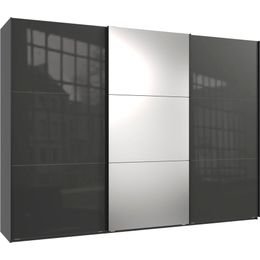 Kleiderschrank wimex "Indiana by fresh to go, wahlweise mit oder ohne Spiegel", grafit, glas grafit, B:300cm H:216cm T:65cm, Holzwerkstoff, Schr&auml;nke, Kleiderschrank, gro&szlig;e Breiten250 oder 300cm, mit oder ohne Glasfront, Made in Germany