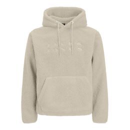 Jack & Jones Kapuzensweatshirt JACK & JONES "JCOFLARE TEDDY SWEAT HOOD", Herren, Gr. M, oatmeal print:jj, angeraute Sweatware, Obermaterial: 100% Polyester, bedruckt, relaxed fit, hoch geschlossener Ausschnitt, Sweatshirts Kapuzensweatshirt
