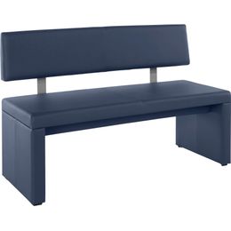 Sitzbank OTTO HOME "Charissa", blau (dunkelblau), B:160cm H:90cm T:53cm, Sitzb&auml;nke, Sitzbank, mit Lehne, Breite 140, 160 oder 180 cm