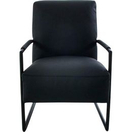 K+w Komfort & Wohnen Cocktailsessel K+W KOMFORT & WOHNEN, schwarz (nero), B:62cm H:77cm T:83cm, Sessel, Cocktailsessel, mit bezogenen Armlehnen, Gestell in Metall schwarz Struktur
