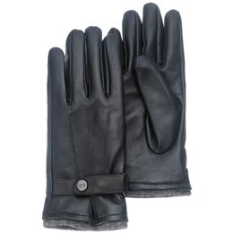 Lederhandschuhe Pearlwood, Damen, Gr. 7.5, schwarz, Obermaterial: 100% Schafsleder. Futter: 70% Wolle, 30% Polyacryl, unifarben, Handschuhe Lederhandschuhe, Touchscreen proofed - mit 10 Fingern bedienbar