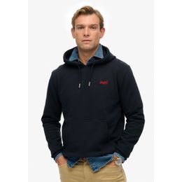 Kapuzensweatshirt Superdry "Essential Logo Hoodie Hb", Herren, Gr. 3XL, blau (eclipse navy), Sweatware, Obermaterial: 80% Baumwolle, 20% Polyester, unifarben, loose fit normal, Rundhals, Rippb&uuml;ndchen, Sweatshirts Kapuzensweatshirt, Baumwollmischung, loose fit