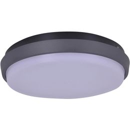 N&auml;ve Au&szlig;en-Wandleuchte N&Auml;VE "LED Au&szlig;enwandleuchte IP54 "Mio" d:27cm", wei&szlig; (wei&szlig; satiniert, anthrazit), B:27cm H:5,3cm L:27cm, Leuchten, Au&szlig;en-Wandleuchte, Abstrahlwinkel: 110, f&uuml;r Wand- und Deckenmontage geeignet