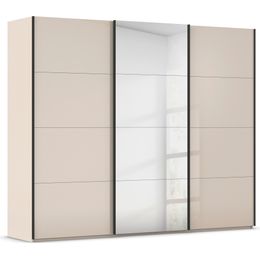 Schwebet&uuml;renschrank Rauch "Kleiderschrank Schrank Garderobe Schlafzimmerschrank SCALE-FYRA", beige (champagner, glas champagner, griffleisten schwarz), B:271cm H:223cm T:68cm, Holzwerkstoff, Schr&auml;nke, Schwebet&uuml;renschrank, edle viergeteilte T&uuml;ren Spiegel/Glas-Mix viele Farben MADE IN GERMANY