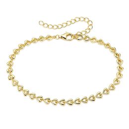 Armband Firetti "Schmuck, Geschenk, Silberarmband Herzkettengliederung", gelbgoldfarben, Armb&auml;nder, Damen, 22cm, Silber 925 (Sterlingsilber), Armband