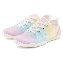 Sneaker Vivance "Schn&uuml;rhalbschuh", M&auml;dchen, Gr. 37, bunt (rose, gelb, blau), Obermaterial: 50% Lederimitat, 50% Textilmaterial. Decksohle: 100% Textilmaterial. Futter: 100% Textilmaterial. Laufsohle: 100% Synthetik, mehrfarbig, Basic, Schuhe Sneaker, mit leichter Sohle und modischem Farbverlauf VEGAN