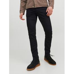 Jack & Jones Slim-fit-Jeans JACK & JONES "JJIGLENN JJFELIX AM 446 NOOS", Herren, Gr. 30, L&auml;nge 32, schwarz (schwarz denim), Denim/Jeans, Obermaterial: 98% Baumwolle, 2% Elasthan, unifarben, slim fit, Jeans Slim-fit-Jeans, mit schmaler Beinform