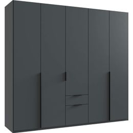 Dreht&uuml;renschrank wimex "Mugano", grafit, griffe schwarz, B:225cm H:208cm T:58cm, Holzwerkstoff, Schr&auml;nke, Dreht&uuml;renschrank, in vielen Breiten, 208 oder 236 cm hoch, Made in Germany