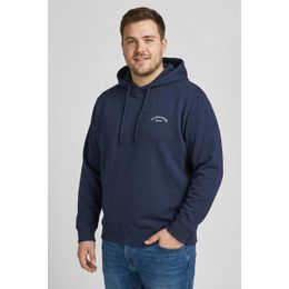 Jack & Jones PlusSize Kapuzensweatshirt "JJCOLLEGE LOGO SWEAT HOOD PLS", Herren, Gr. 3XL, navy blazer, Sweatware, Obermaterial: 80% Baumwolle, 20% Polyester, JACK & JONES PLUSSIZE, unifarben, regular fit normal, Rundhals, Rippb&uuml;ndchen, Sweatshirts Kapuzensweatshirt