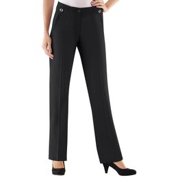 B&uuml;gelfaltenhose COME ON, Damen, Gr. 245, Extrakurzgr&ouml;&szlig;en, schwarz, 65% Polyester, 32% Viskose, 3% Elasthan, meliert, unifarben, lang, Hosen B&uuml;gelfaltenhose