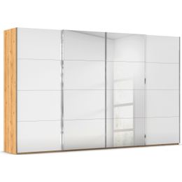 Schwebet&uuml;renschrank Rauch "Kleiderschrank Schrank Garderobe Schlafzimmerschrank SCALE-FYRA", wei&szlig; (asteiche, glas kristallwei&szlig;, griffleisten chrom), B:360cm H:223cm T:68cm, Holzwerkstoff, Schr&auml;nke, Schwebet&uuml;renschrank, edle viergeteilte T&uuml;ren Spiegel/Glas-Mix viele Farben MADE IN GERMANY