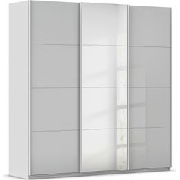 Schwebet&uuml;renschrank OTTO HOME "Kleiderschrank Kleiderschr&auml;nke Schrank Garderobe AGORDO mit Glasfront", grau (seidengrau, glas seidengrau), B:203cm H:210cm T:62cm, Holzwerkstoff, Schr&auml;nke, Schwebet&uuml;renschrank, durchdachte Innenausstattung, in 4 Breiten und 2 H&ouml;hen MADE IN GERMANY