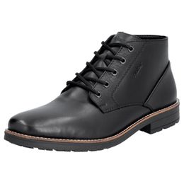 Schn&uuml;rstiefelette Rieker, Herren, Gr. 44, schwarz, Leder, unifarben, Schuhe Schn&uuml;rstiefelette, Schn&uuml;rboots, Business-Schn&uuml;rer, Stiefelette mit weicher Decksohle