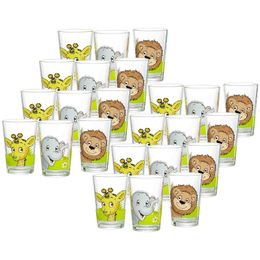 Ritzenhoff & Breker Kinderbecher RITZENHOFF & BREKER "Kindergl&auml;ser Dschungeltiere 205 ml 24er Set bunt", bunt, 24 tlg., Glas, Trinkgef&auml;&szlig;e, Kinderbecher