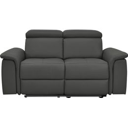 2-Sitzer Home Affaire "Pareli 172cm, manuelle u. elektr. Relaxfunktion", schwarz, B:172cm H:98cm T:142cm, Sofas, 2-Sitzer, USB, Kopfteil-Verstellung, LED, in Echtleder, Kunstleder, Web