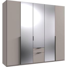 Dreht&uuml;renschrank wimex "Mugano", saharagrau, griffe schwarz, B:225cm H:208cm T:58cm, Holzwerkstoff, Schr&auml;nke, Dreht&uuml;renschrank, in vielen Breiten, 208 oder 236 cm hoch, Made in Germany