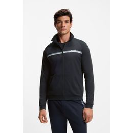 Sweatjacke BOSS "Authentic", Herren, Gr. L, dunkelblau 403, Sweatware, Obermaterial: 100% Baumwolle, unifarben, regular fit normal, B&uuml;ndchen, Sweatjacken Sweatjacke, mit Streifen und Logo, regular fit