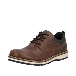 Schn&uuml;rschuh Rieker, Herren, Gr. 44, braun (dunkelbraun), Lederimitat, Textil, Schuhe Schn&uuml;rschuh, Business Schn&uuml;rer, Halbschuh, Casual Sneaker mit Innenrei&szlig;verschluss