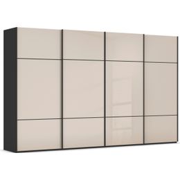 Schwebet&uuml;renschrank Rauch "Kleiderschrank Schrank Garderobe Schlafzimmerschrank SCALE-TRIO", beige (schwarz, glas champagner, griffleisten schwarz), B:360cm H:223cm T:68cm, Holzwerkstoff, Schr&auml;nke, Schwebet&uuml;renschrank, edle dreigeteilte Front mit 2 Zierleisten Glasfront MADE IN GERMANY