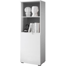 Aktenschrank BEGA OFFICE "Spice", wei&szlig; (wei&szlig;, wei&szlig; hochglanz), B:50cm H:145cm T:35cm, Holzwerkstoff, MDF, Schr&auml;nke, Aktenschrank, Mehrzweckschrank mit Griffmulden, 50x145 cm