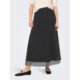 Plisseerock Only "ONLSKY PLISSE AOP SKIRT JRS", Damen, Gr. L (40), asphalt aop:jrs urban leo, Jersey, Obermaterial: 100% Polyester, bedruckt, bequem kn&ouml;chelfrei, R&ouml;cke Plisseerock