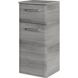 Unterschrank SAPHIR "Quickset Badschrank mit 1 T&uuml;r, 1 Schublade, 1 Glas-Einlegeboden", grau (graphit struktur, graphit struktur), B:30cm H:72cm T:33cm, Holzwerkstoff, Schr&auml;nke, Unterschrank, 30 cm breit, Badezimmerschrank inkl. T&uuml;rd&auml;mpfer, Griffe in Chrom Glanz