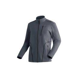 Fleecejacke Maier Sports "Tesila M", Herren, Gr. 48, grau (graphit), 69% Polyester, 24% Viskose, 7% Elasthan, hoch geschlossener Ausschnitt, Jacken Fleecejacke, Herren Midlayer, atmungsaktiv und schnelltrocknend, 3 RV-Taschen