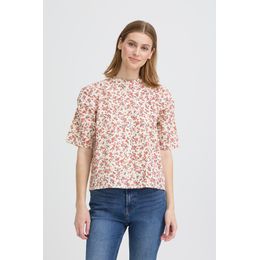 Ichi Bluse 'IHQWINA SH2 ' Damen Gr&ouml;&szlig;e XS beige / navy / braun / orangerot