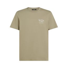 K by KARL LAGERFELD Karl Lagerfeld T-Shirt 'Vacances' Herren Gr&ouml;&szlig;e L khaki / wei&szlig;