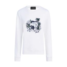 K by KARL LAGERFELD Karl Lagerfeld Sweatshirt 'Villa la Vigie' Damen Gr&ouml;&szlig;e XXL creme / hellblau / gr&uuml;n / schwarz