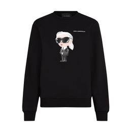 K by KARL LAGERFELD Karl Lagerfeld Sweatshirt 'Ikon' Damen Gr&ouml;&szlig;e M beige / dunkelgrau / schwarz / wei&szlig;