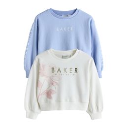 Baker By Ted Baker Sweatshirt M&auml;dchen Gr&ouml;&szlig;e 110 hellblau / gold / rosa / wei&szlig;