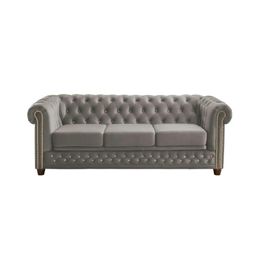 S-STYLE Chesterfield Einzelsofa Cleo Blink grau Ma&szlig;e (cm): B: 203 H: 72 &raquo; M&ouml;bel Kraft
