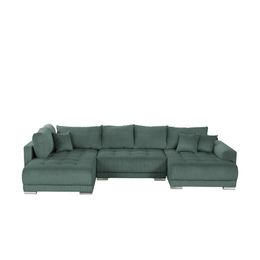 Wohnlandschaft mit Schlaffunktion Lemie gr&uuml;n Ma&szlig;e (cm): B: 356 H: 85 T: 218.0 Sofas > Sofas nach Material > Stoffsofas &raquo; Sofa DE