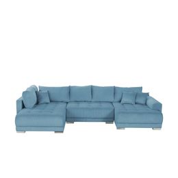 Wohnlandschaft mit Schlaffunktion Lemie blau Ma&szlig;e (cm): B: 356 H: 85 T: 218.0 Sofas > Sofas nach Material > Stoffsofas &raquo; Sofa DE