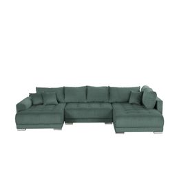 Wohnlandschaft mit Schlaffunktion Lemie gr&uuml;n Ma&szlig;e (cm): B: 356 H: 85 T: 218.0 Sofas > Sofas nach Material > Stoffsofas &raquo; Sofa DE