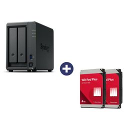 Synology Disk Station DS725+ NAS-Server (2 Sch&auml;chte) + WD Red Plus NAS Festplatte - 8 TB (2x 4 TB), 256 MB