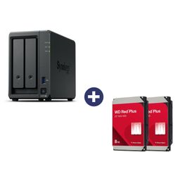 Synology Disk Station DS725+ NAS-Server (2 Sch&auml;chte) + WD Red Plus NAS Festplatte - 16 TB (2x 8 TB), 256 MB