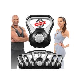 miweba Sports Kettlebell KB200, Kunststoff-Kugelhantel, 4-12 kg, Anti-Rutsch-Griff, Hartgummif&uuml;&szlig;e (6,0 kg)