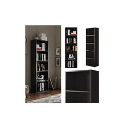 VICCO B&uuml;cherregal Bob Schwarz 40 x 132 cm mit 5 F&auml;chern