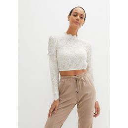 bonprix Spitze-Dirndlbluse langarm, wei&szlig;, Gr.48, h&uuml;bsche Spitzen- Dirndl -Bluse mit langarm