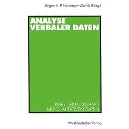VS Verlag f&uuml;r Sozialw. Analyse verbaler Daten