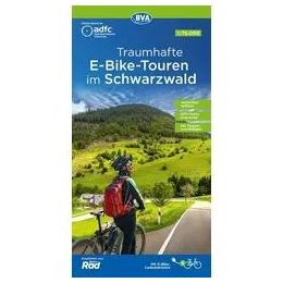 ADFC-Regionalkarte Traumhafte E-Bike-Touren im Schwarzwald, 1:75.000, mit Tagestourenvorschl&auml;gen, rei&szlig;- und wetterfest, GPS-Tracks-Download