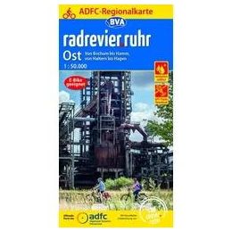 ADFC-Regionalkarte radrevier.ruhr Ost, 1:50.000, mit Tagestourenvorschl&auml;gen, rei&szlig;- und wetterfest, E-Bike-geeignet, GPS-Tracks Download