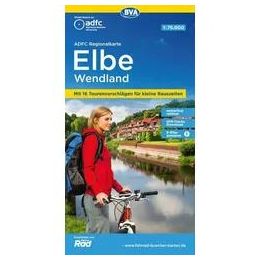 ADFC-Regionalkarte Elbe Wendland, 1:75.000, mit Tagestourenvorschl&auml;gen, rei&szlig;- und wetterfest, E-Bike-geeignet, GPS-Tracks Download