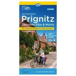 ADFC-Regionalkarte Prignitz, 1:75.000, mit Tagestourenvorschl&auml;gen, rei&szlig;- und wetterfest, E-Bike-geeignet, mit Knotenpunkten, GPS-Tracks Download,